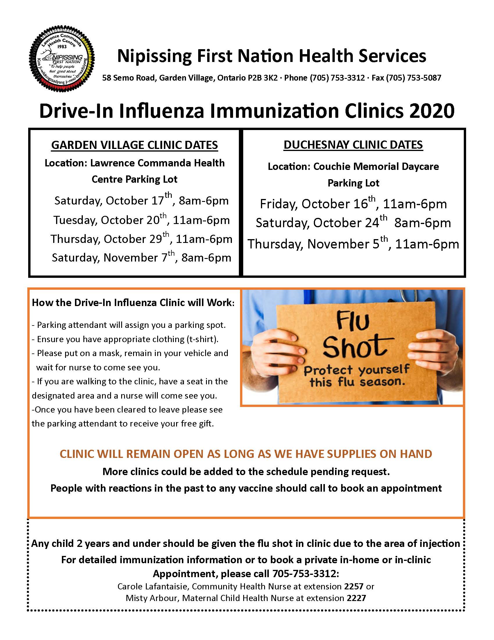 Drive-in Flu Clinic » Nipissing First Nation