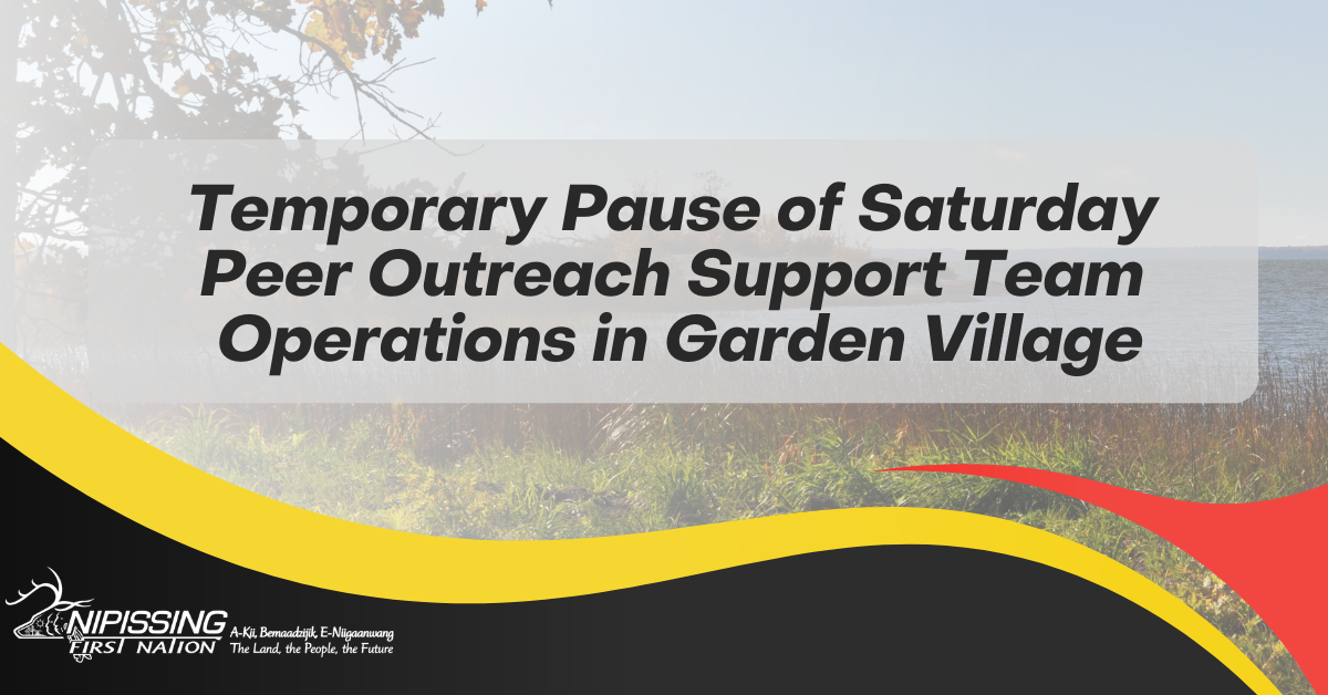 Temporary Pause of Saturday Peer Outreach Support Team Operations in ...